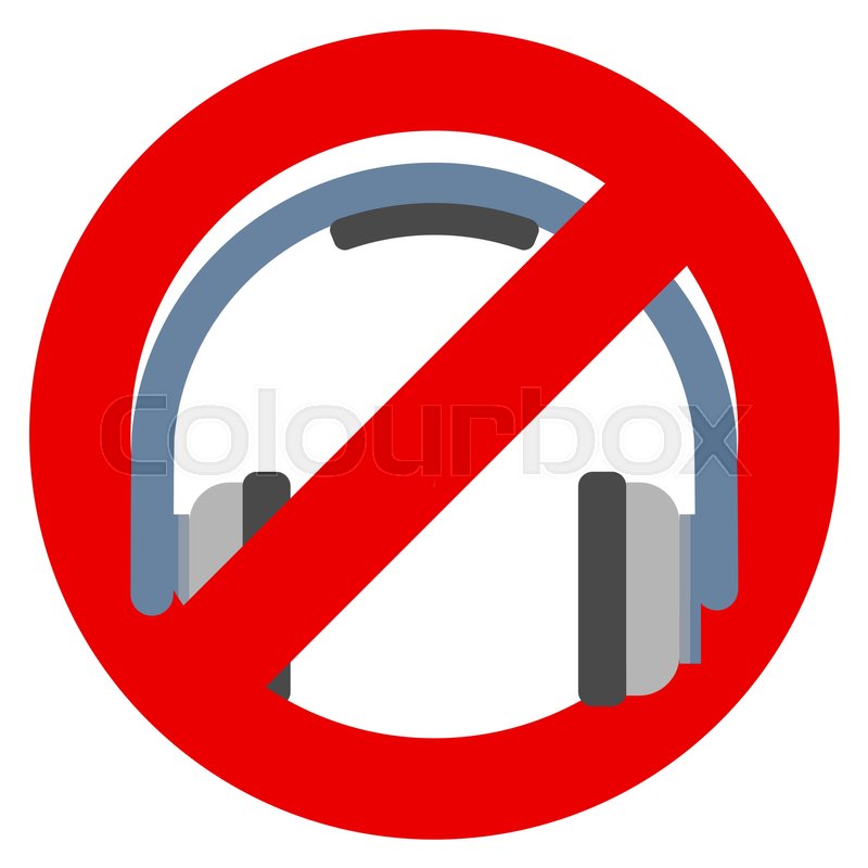 No Headphones Sign