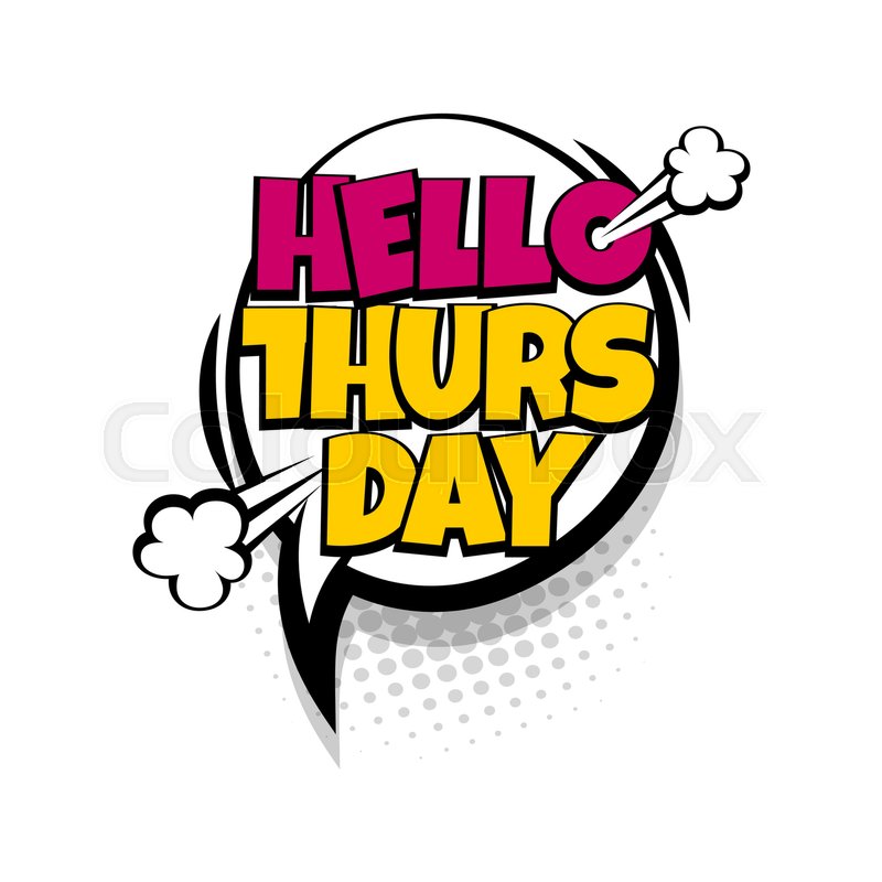Lettering week day thursday. Comics ... | Stock vector | Colourbox