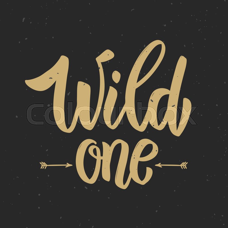 Wild one! Hand drawn lettering phrase ... | Stock vector | Colourbox