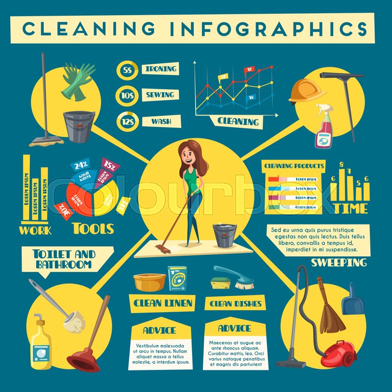Cleaning service infographics design. ... | Stock vector | Colourbox