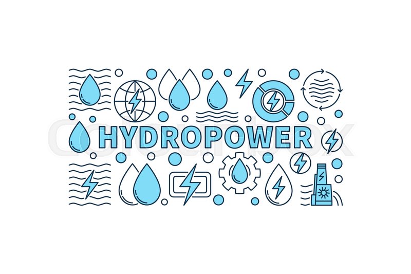 Hydropower minimal banner - vector ... | Stock vector | Colourbox