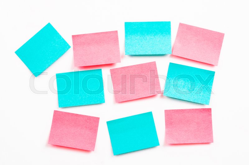 Blank post it notes or sticky note on ... | Stock image | Colourbox