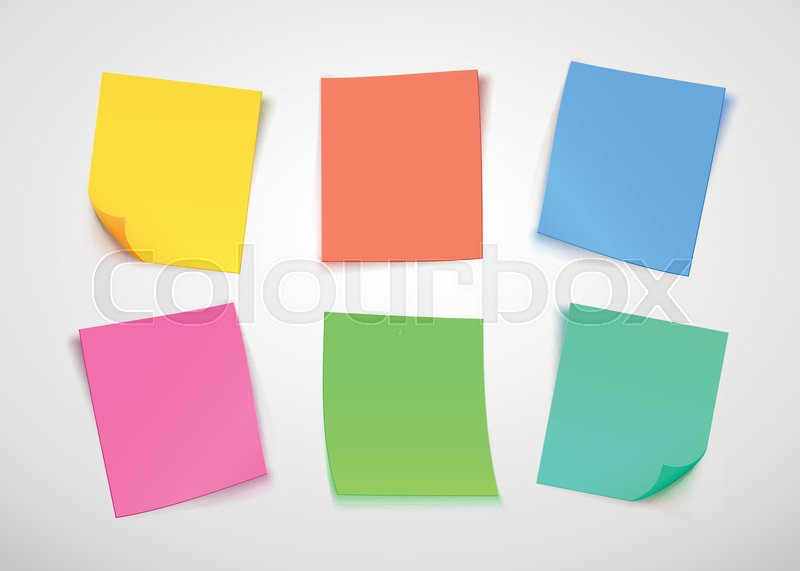 Multicolor paper notes. Post it note. ... | Stock vector | Colourbox