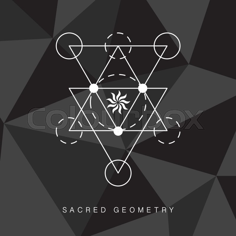 Sacred geometry sign on black ... | Stock vector | Colourbox