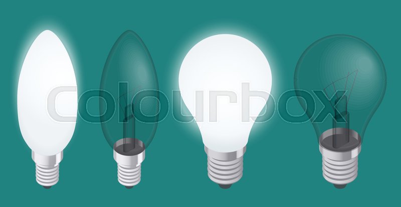 Turning on and off a light bulb. Set ... | Stock vector | Colourbox