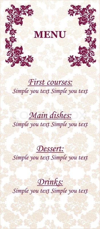 Set Ornamental flowers Menu | Stock vector | Colourbox