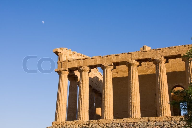 Greek temple at the sunset | Stock image | Colourbox