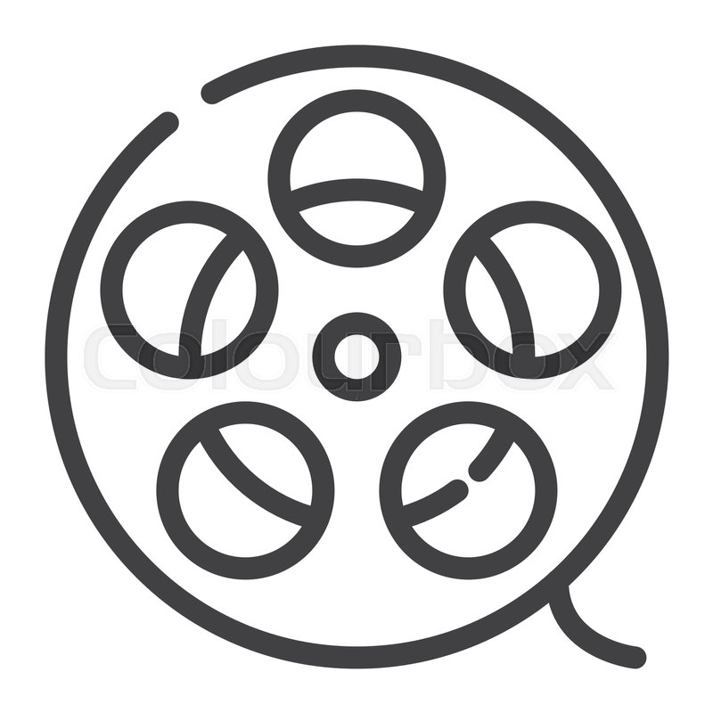 Film roll line icon, outline vector ... | Stock Vector | Colourbox