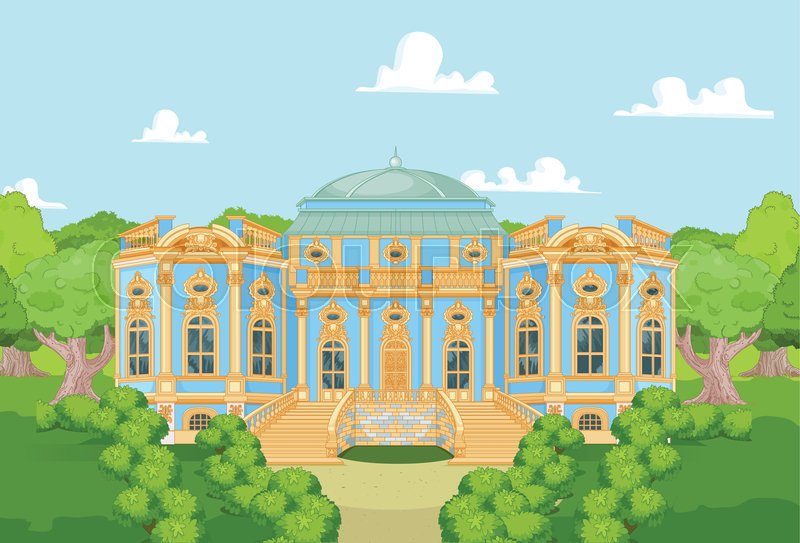 Cute romantic palace for a princess | Stock vector | Colourbox