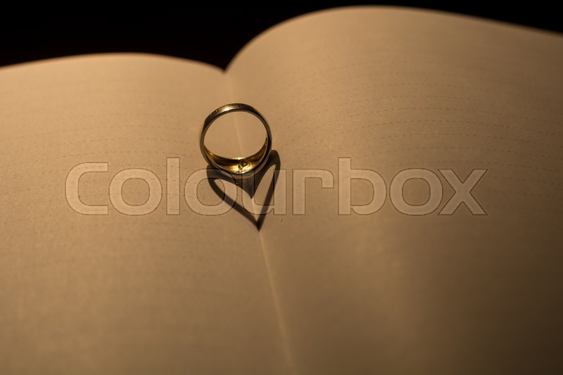 Heart On Book Ring