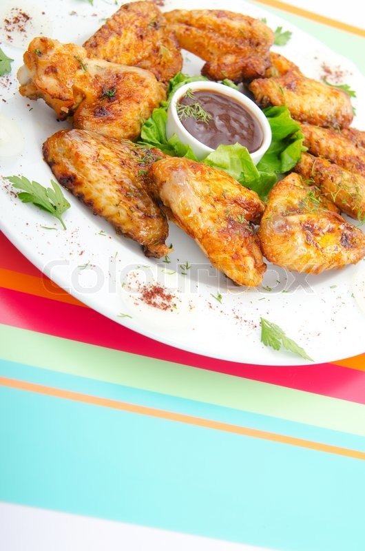 Chicken wings in the plate | Stock Photo | Colourbox