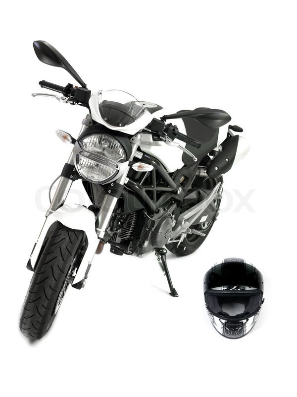 Ein Motorrad vor einem weißen ... | Stock Bild | Colourbox