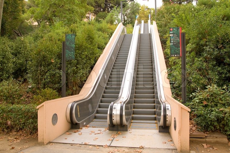 Escalator stairway in open air | Stock image | Colourbox