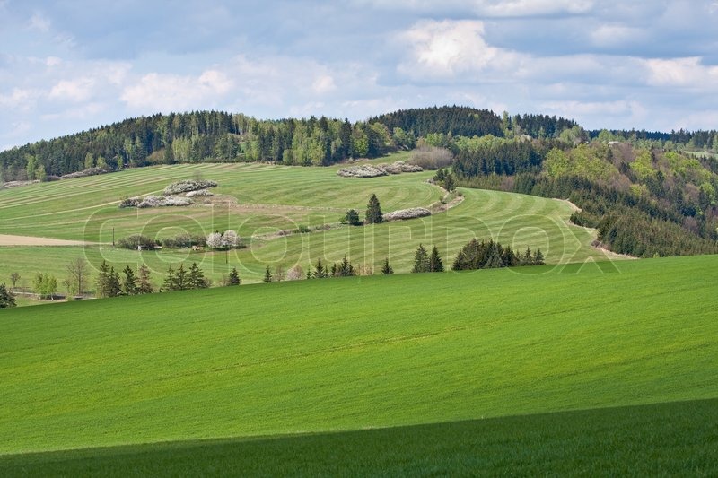 Farmland landscape in the springtime | Stock image | Colourbox