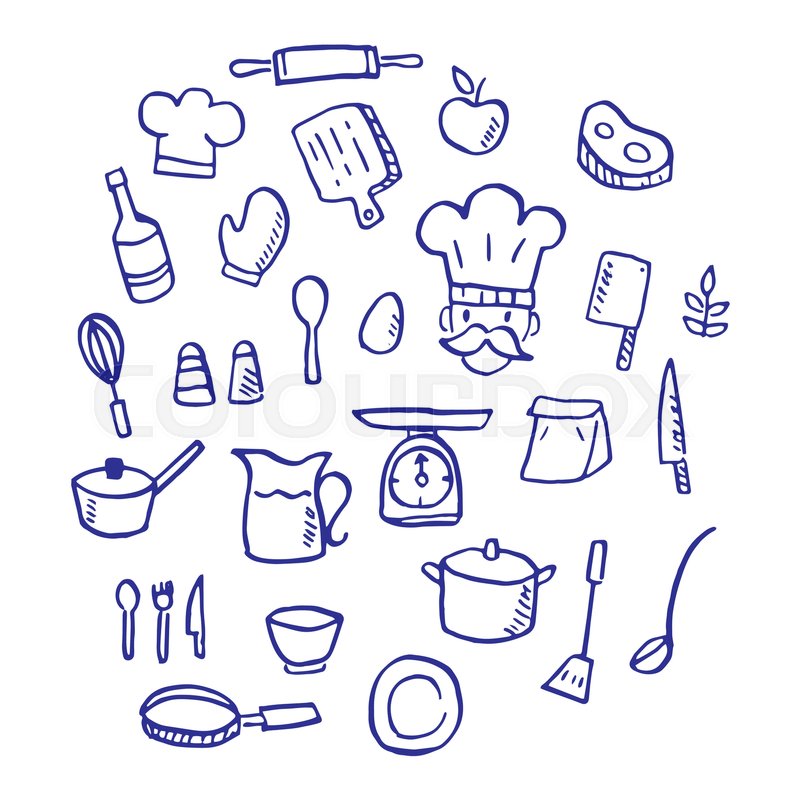 Cooking doodle, vector hand drawn ... | Stock vector | Colourbox