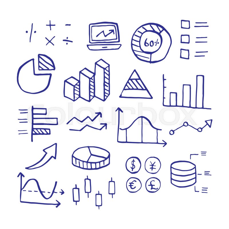 Statistic doodle, vector hand drawn ... | Stock vector | Colourbox