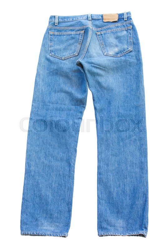 Back Blue Jeans Isolated On White ... | Stock image | Colourbox
