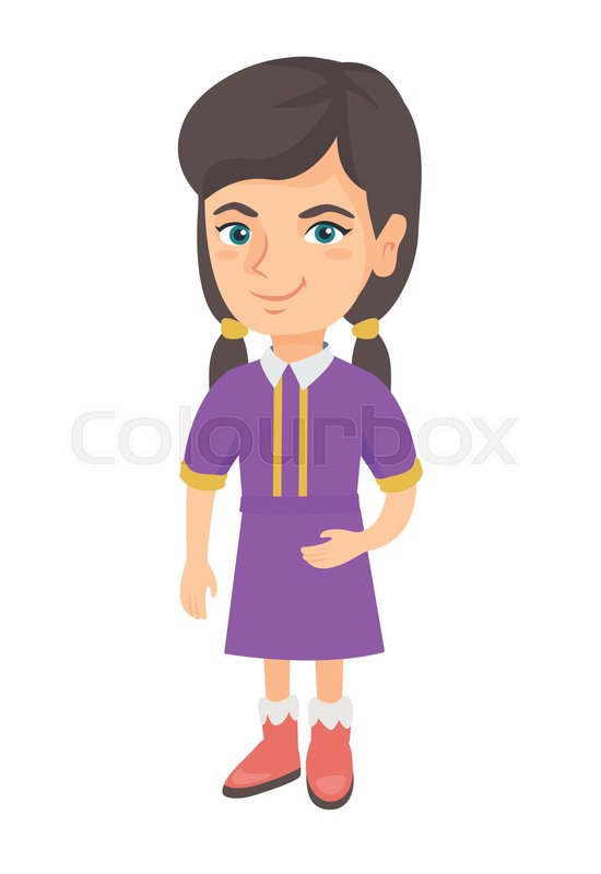 Smiling little caucasian kid girl in a ... | Stock vector | Colourbox