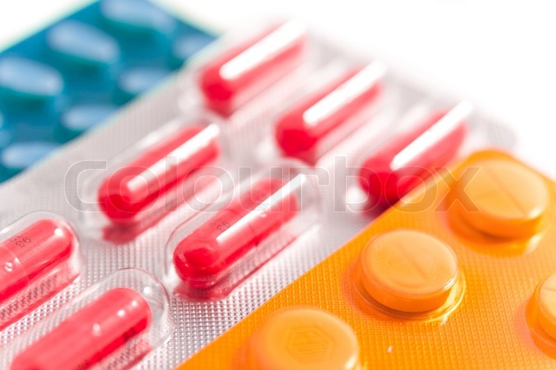 Packs von medizinischen Pillen und ... | Stock Bild | Colourbox