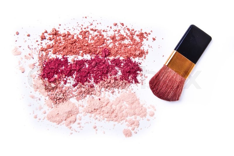 Makeup powder with brush white ... | Stock image | Colourbox