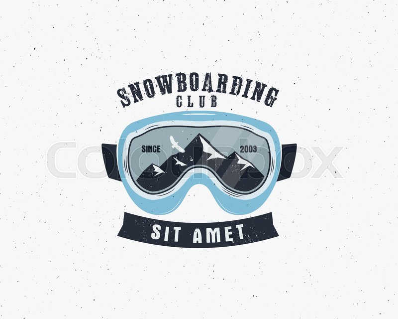 Snowboarding goggles extreme logo, ... | Stock vector | Colourbox