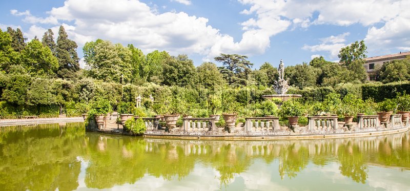 Florence, Italy. Old Boboli Gardens ... | Stock image | Colourbox