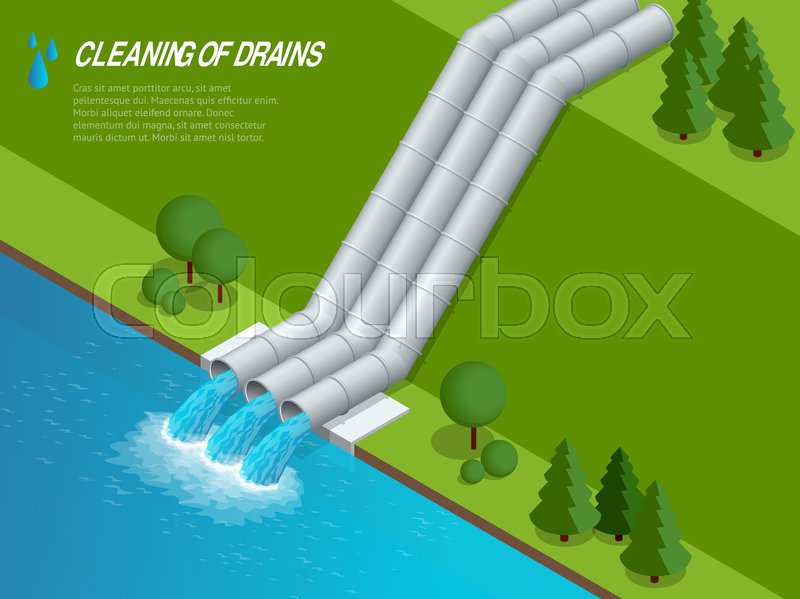 Cleaning of drains Cleaning of drains ... | Stock vector | Colourbox