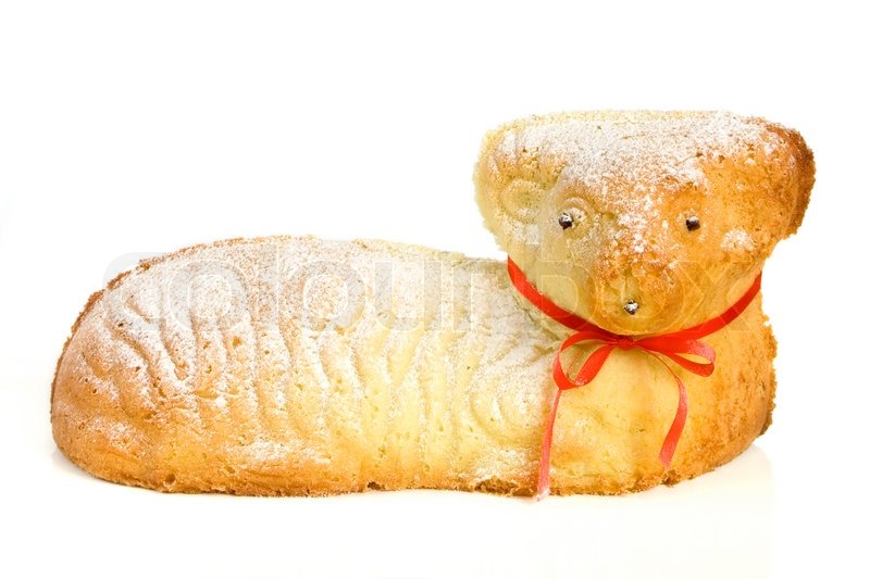 Easter roast sweet ram with ribbon | Stock image | Colourbox