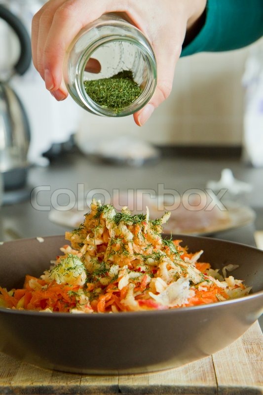 Process of making vegetable salad | Stock image | Colourbox