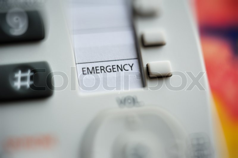 Cose-up of emergency button on a modern ... | Stock image | Colourbox