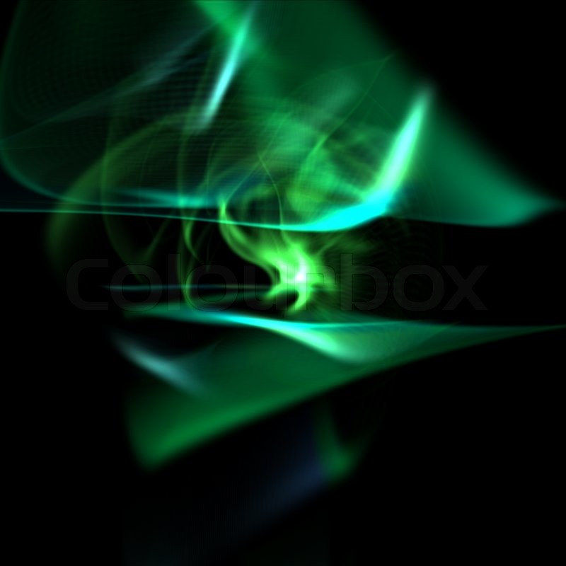 Abstract green light waves | Stock image | Colourbox