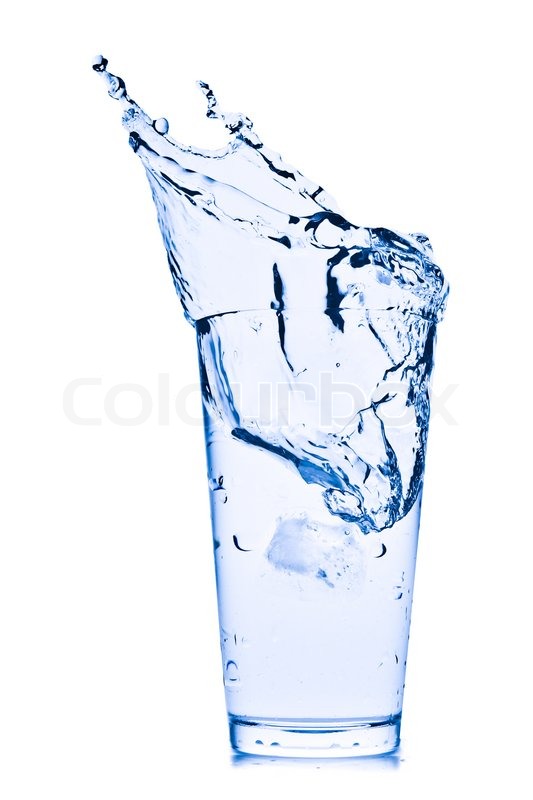 Water splashing from glass isolated on ... | Stock image | Colourbox