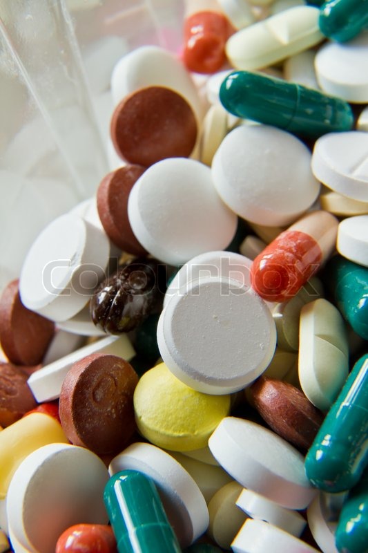 Background made of colorful pills | Stock image | Colourbox