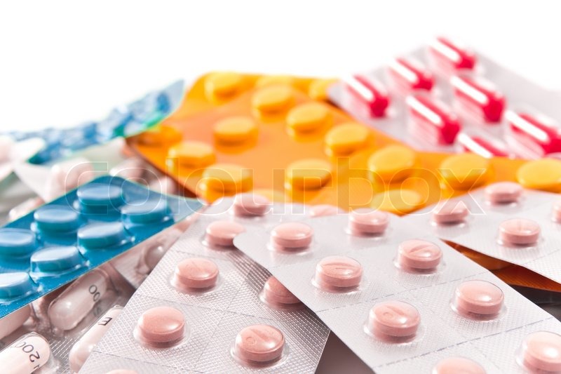 Packs von medizinischen Pillen und ... | Stock Bild | Colourbox