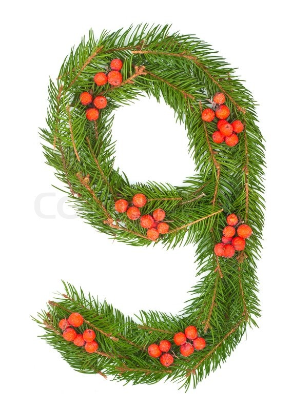 NUMBER 9 - Christmas tree decoration - ... | Stock image | Colourbox