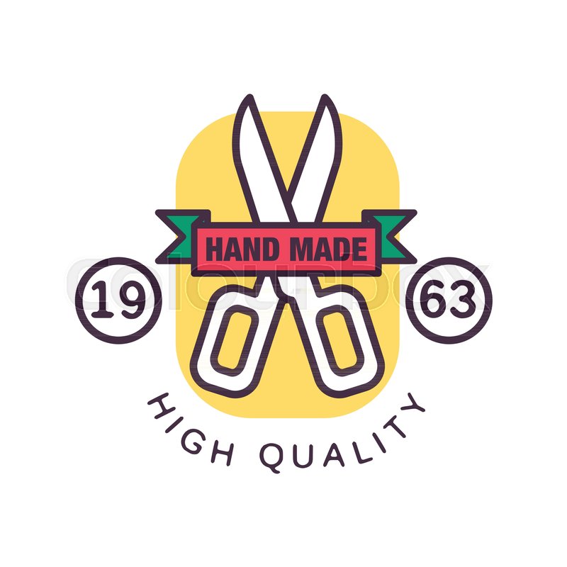 Handmade colorful logo template, high ... | Stock vector | Colourbox