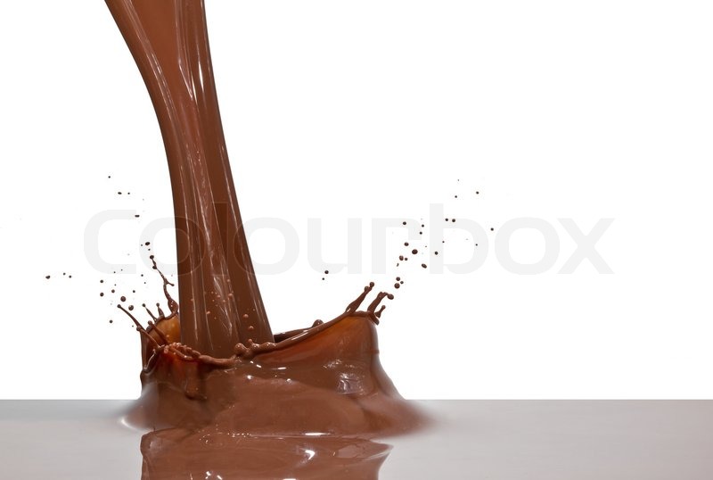 Chocolate splash closeup isolated on ... | Stock image | Colourbox