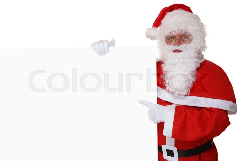 Santa Claus pointing with finger on ... | Stock image | Colourbox