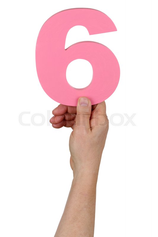 Hand holding number 6 isolated on a ... | Stock image | Colourbox