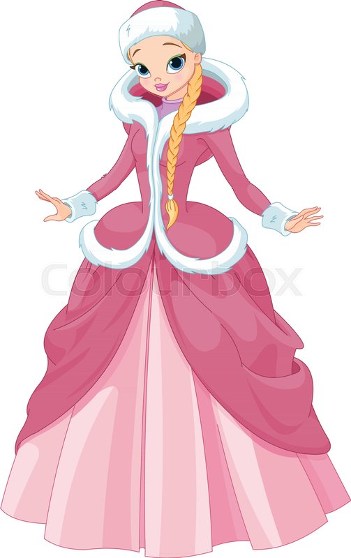 Illustration of cute winter princess | Stock vector | Colourbox