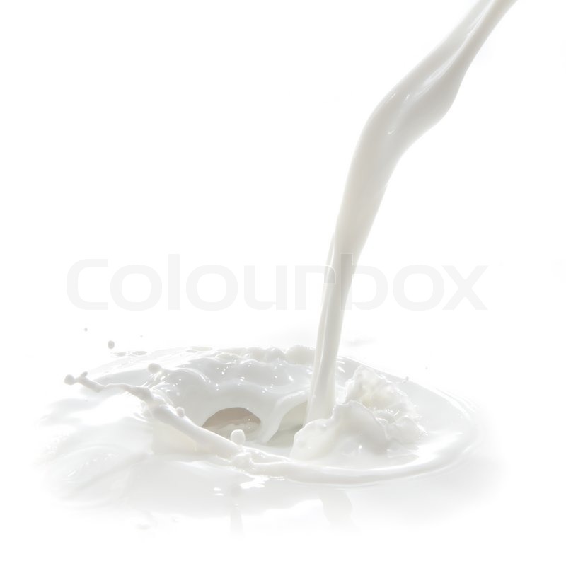 Gießt Milch splash isoliert auf weißem ... | Stock Bild | Colourbox
