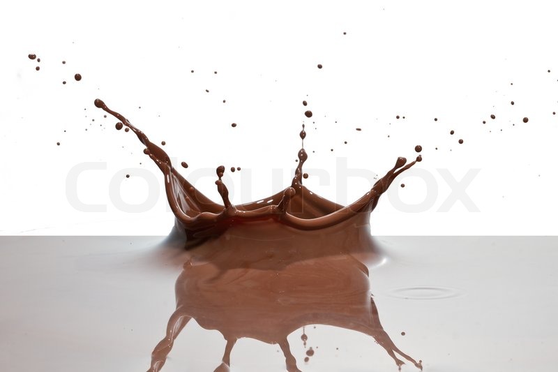 Chocolate splash closeup isolated on ... | Stock Photo | Colourbox