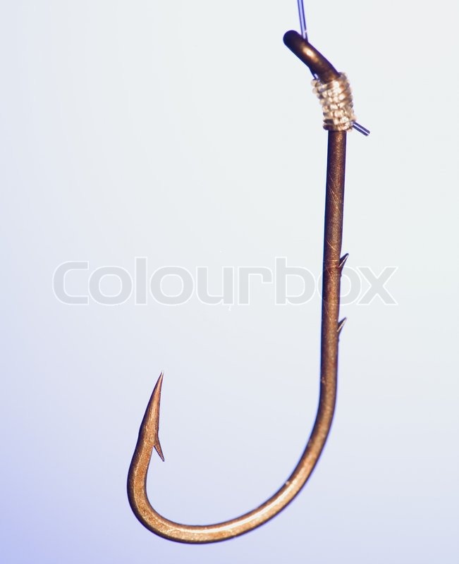 Close up of a fishing hook on white | Stock image | Colourbox