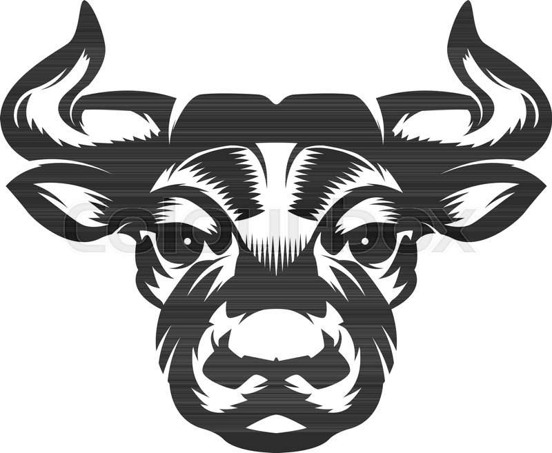Bull head icon on white background. ... | Stock vector | Colourbox