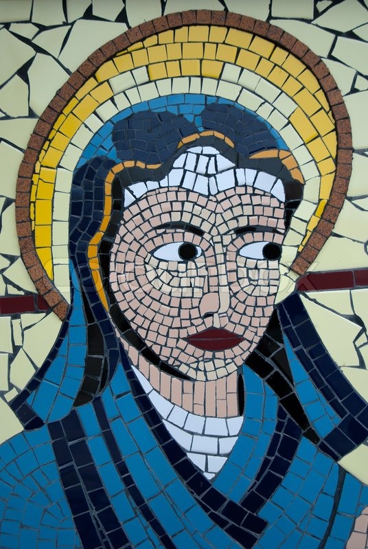 Virgin Mary Mosaic made of glazed ... | Stock image | Colourbox