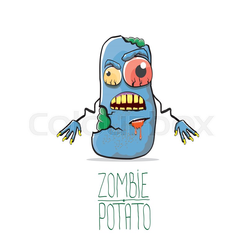 Vector funny cartoon cute blue zombie ... | Stock vector | Colourbox
