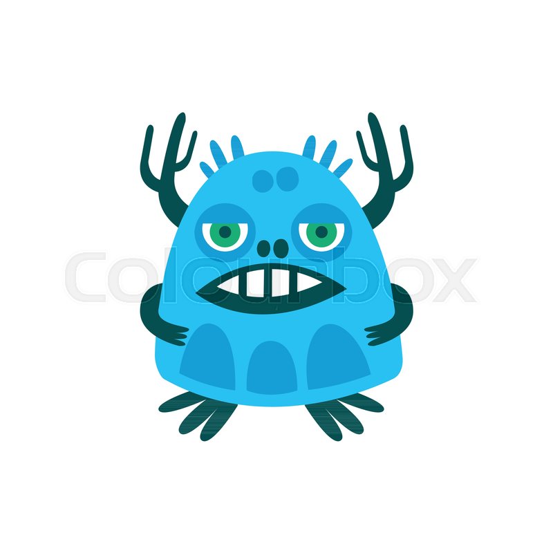 Funny blue cartoon monster, fabulous ... | Stock vector | Colourbox
