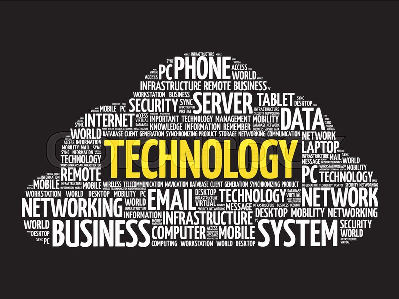 Technology word cloud collage, ... | Stock vector | Colourbox