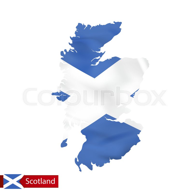 Scotland map with waving flag of ... | Stock vector | Colourbox