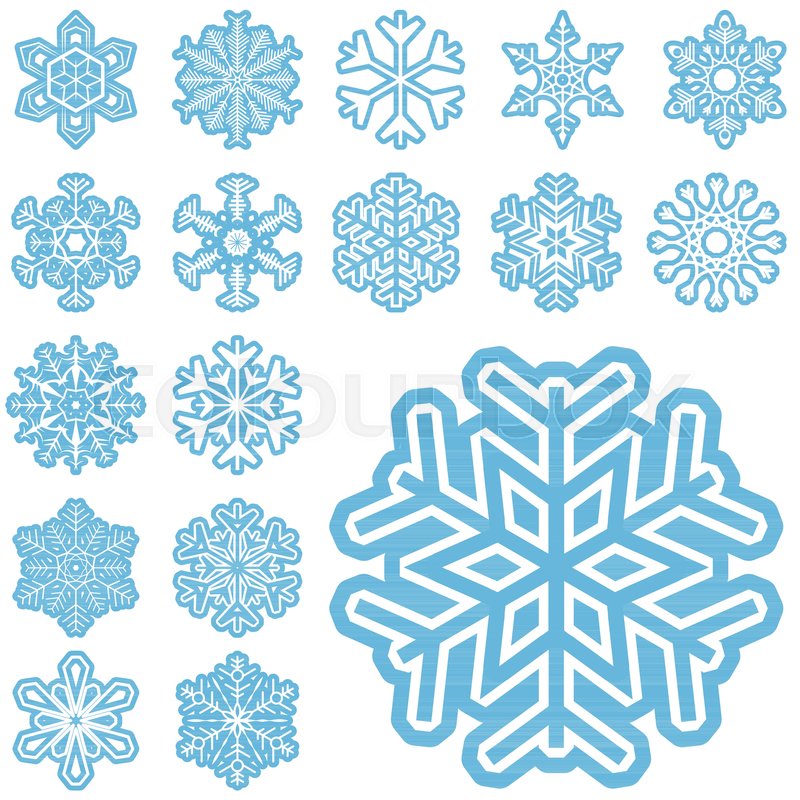 Big collection of different snow stars ... | Stock vector | Colourbox